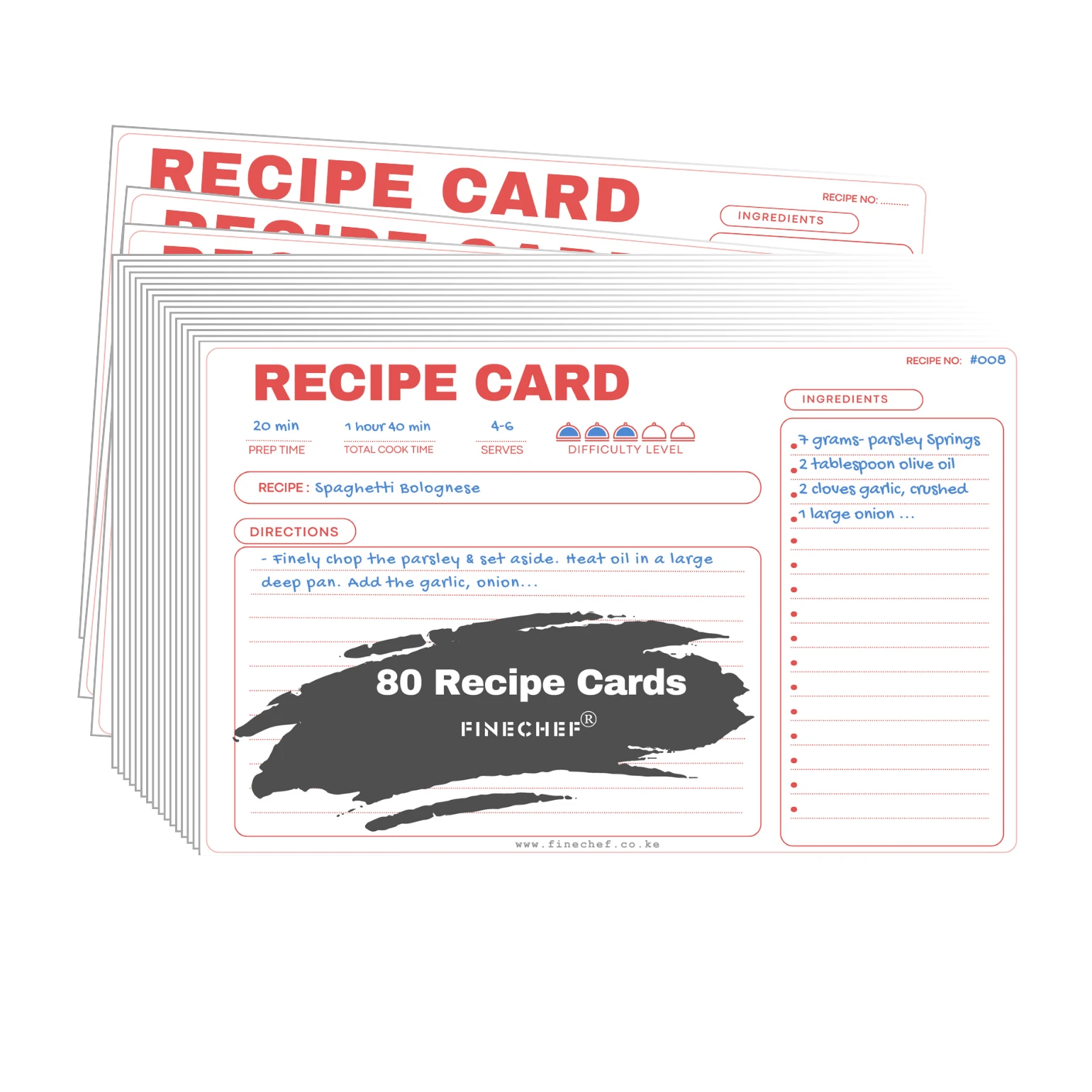 Recipe Cards in Kenya – 80 Double-Sided Cards for Hospitality Training ...